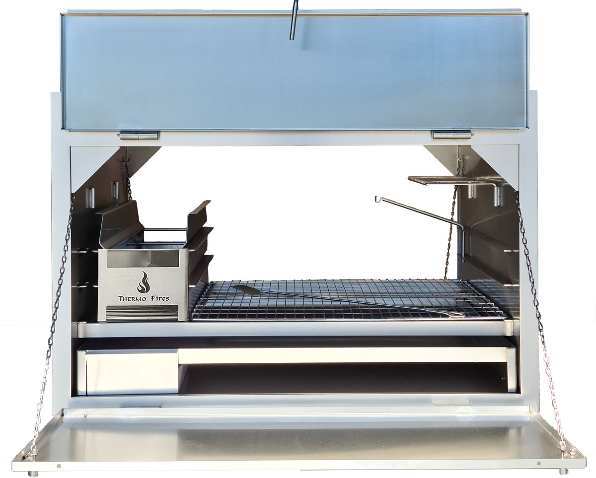 1200mm deLuxe Double-sided Braai in brushed 304 stainless steel