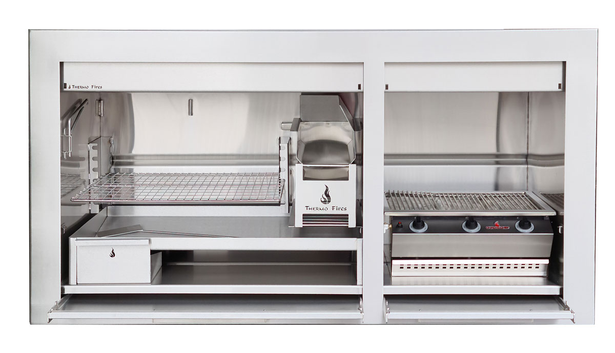 1650 mm Professional Combination Braai with 4Burner Sizzler